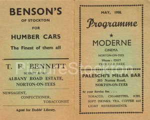 Moderne Cinema Film Programme | Picture Stockton Archive