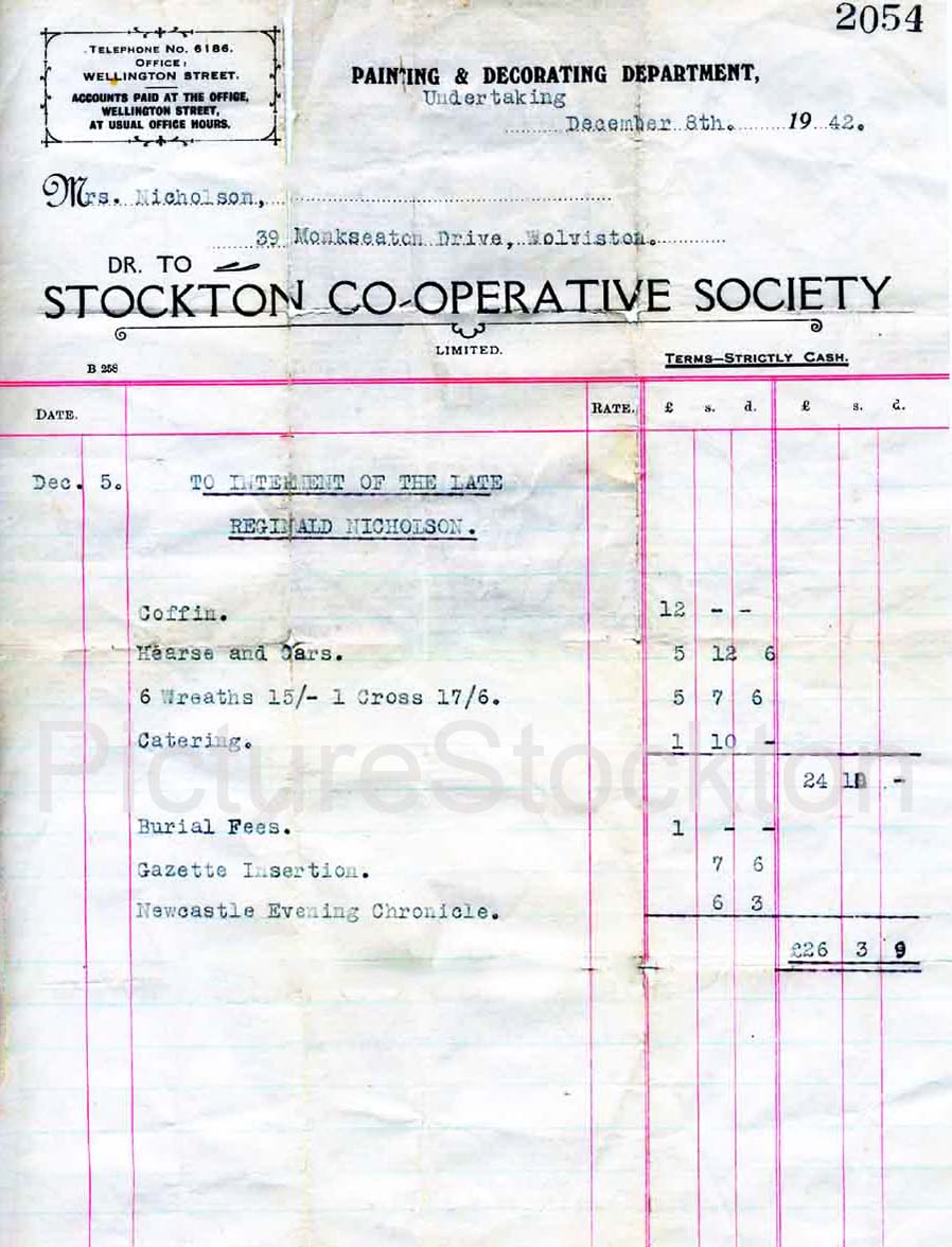 Co-op undertaking invoice | Picture Stockton Archive