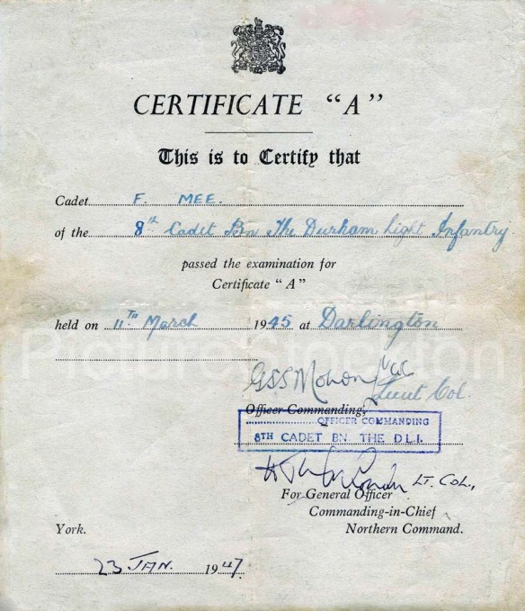Army Cadet Certificate ‘A’ | Picture Stockton Archive