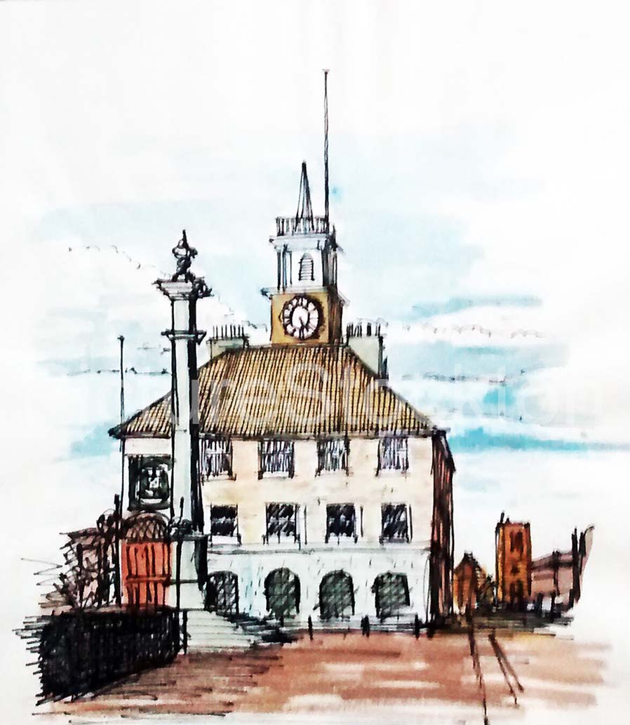 Sketch of Stockton Town Hall | Picture Stockton Archive