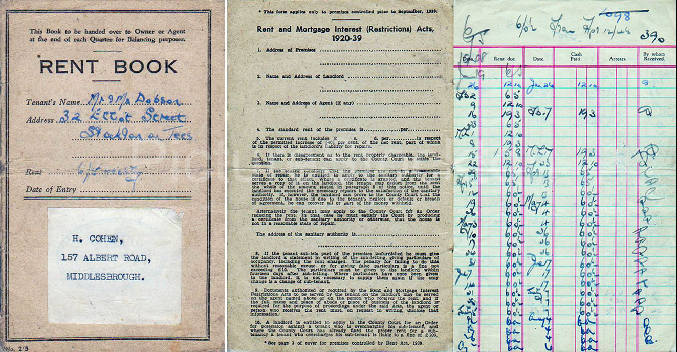 Rent Book c1948 | Picture Stockton Archive