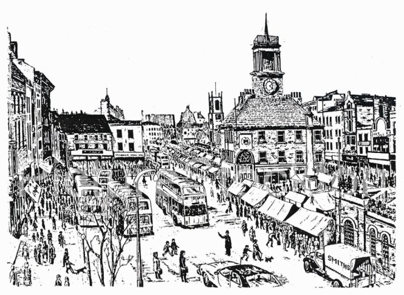 A pen and ink sketch of Stockton High Street | Picture Stockton Archive