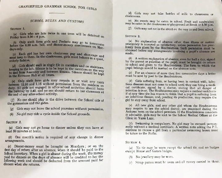 School Rules and Customs From Grangefield School in the 1950’s ...